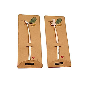 ARFUKA Bookmarks Cat and Bird Shaped Metal Bookmark Reading Book Markers Gifts for Women, Kids, Teens Girls, Readers and Book Lovers Pack of 2