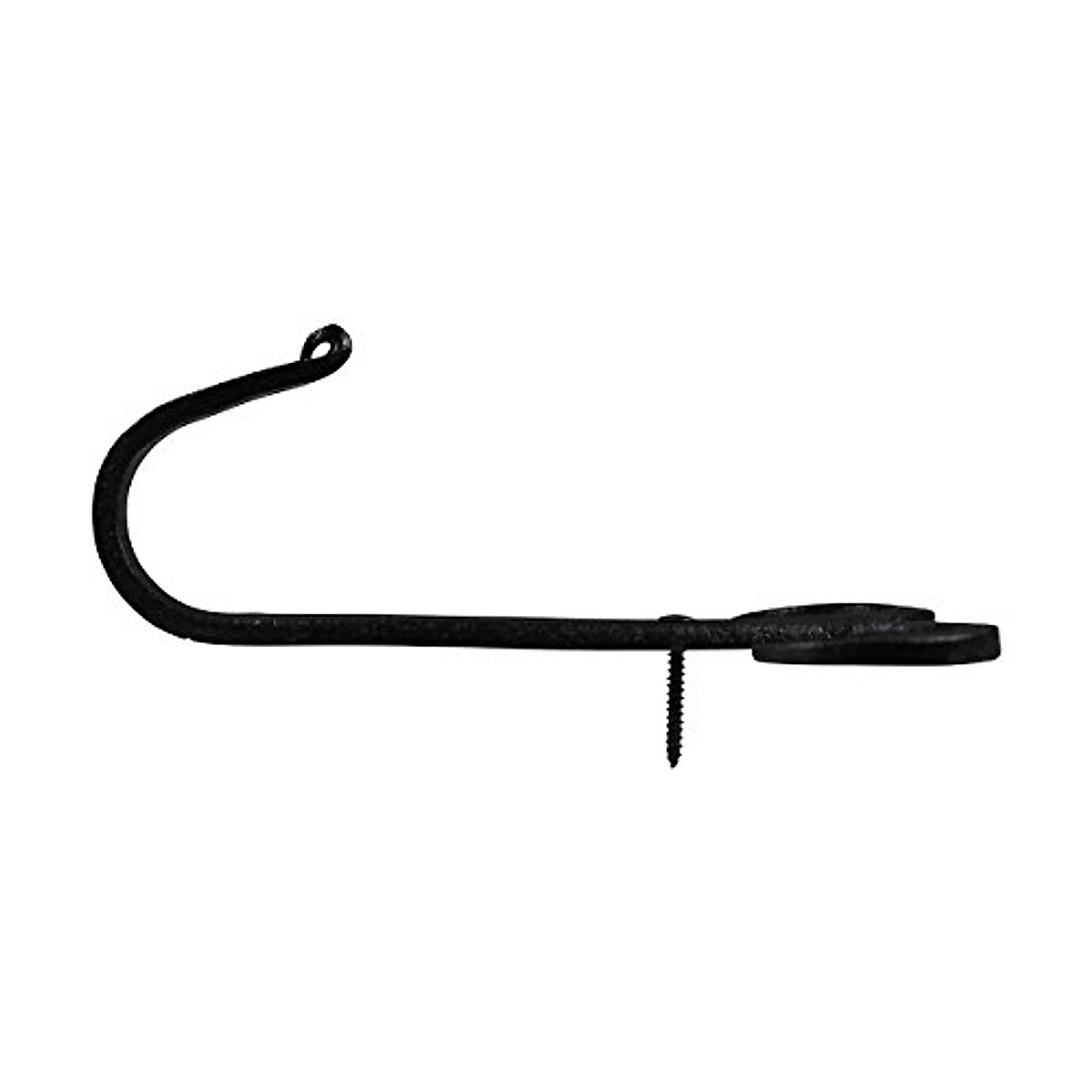 Renovators Supply Bathroom Hooks 5.5 in. Black Wrought Iron Wall Mount Hooks for Hanging Robe, Towel, Hat, or Jewellery with Mounting Hardware