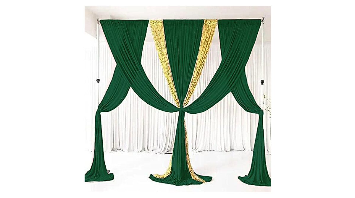Elegant Emerald Green Backdrop Curtains for Events
