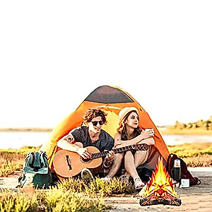 MYUBWTF 2 Sets Fire Fake Flame Paper, 12 Inch 3D Tall Artificial Fire Fake Flame Paper, Flame Cardboard Decoration Used for Table Center, Camping, Beach, Campfire Party (Simulation)