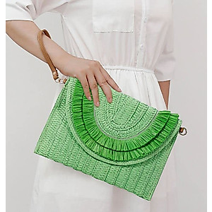 Solyinne Womens Woven Straw Clutch Bags Crossbody Shoulder Bag Straw Bag Satchel Purses Woven Wallet