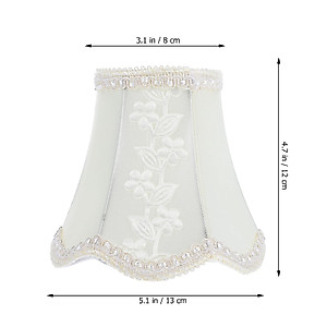 Uonlytech Table Lamp Shade Floor Lamp Pendant Light Shade, 1Pc Clip Bulb Lace Lampshade Cloth Lamp Shades for Table Lamps Wall Scones Floor Lamp Floral Lamp Shade White Chandelier