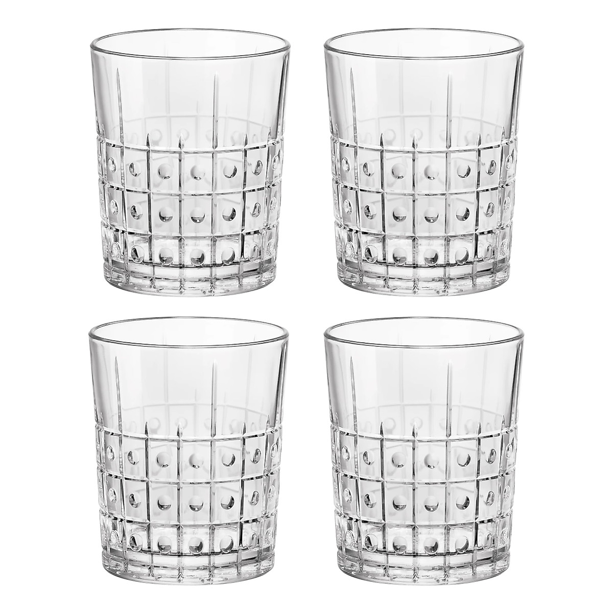 Bormioli Rocco Bartender 13.25 oz. Este Double Old Fashioned DOF Drinking Glasses, Clear, Set of 4
