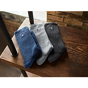 POLO RALPH LAUREN Men's Feeder Stripe Casual Crew Socks 3 Pair Pack - Lightweight Cotton Comfort, Blue, 6-12.5