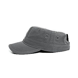 KRISPHILY Washed Cotton Sports Army Cap,Military Hat,Trucker Hat for Adult(Grey)