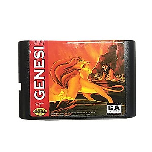 Royal Retro The Lion King For Sega Genesis Mega Drive 16 Bit Game Cartridge For PAL And NTSC (Black)