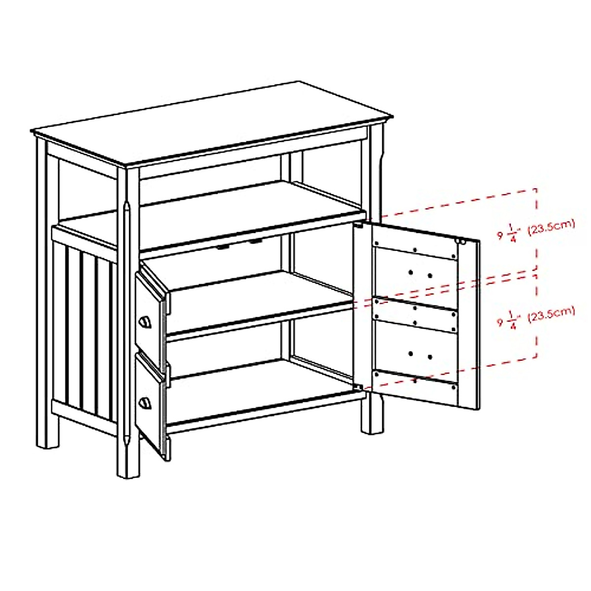 Winsome Wood Timber Buffet, Black