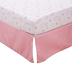 Brandream Baby Crib Bedding Set for Girl Boy Elephant Nursery Bedding with Comforter Fitted Sheet Bed Skirt Diaper Stacker Jungle Animal Elephant Giraffe Bird Design, 4 Piece