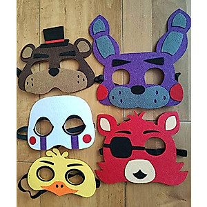 10 Pack Five Nights of Freddy's Masks Kids Cosplay Costume Party Favors Supplies Fazbear Bonnie Foxy Puppet