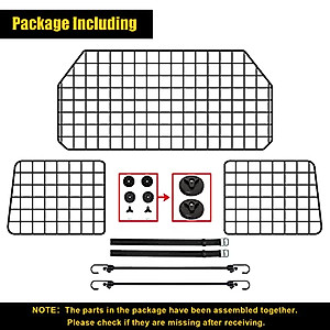 Gtongoko Dog Car Barriers for SUVs, Vehicles, Cars, & Trucks, Adjustable Heavy-Duty Wire Mesh Pet SUV Barriers Universal-Fit, Dog Car Guard, Car Accessories Safety Travel