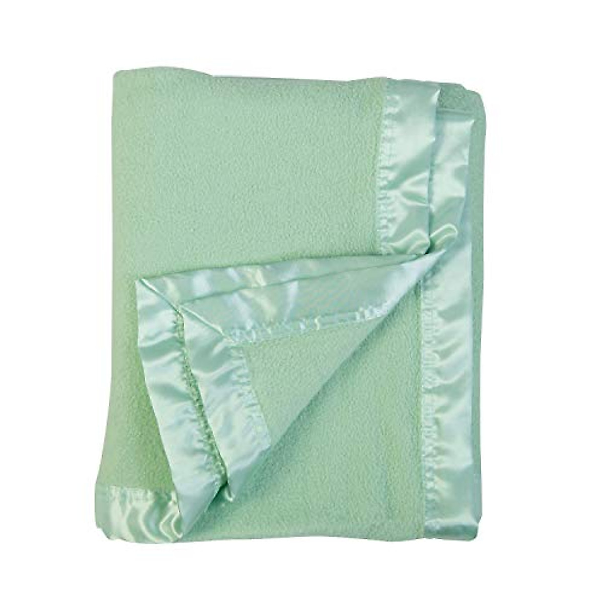 Bamboo Rayon Soft Light Green Toddler Security Blanket - Lime Green Baby Blanket with Satin Edging - Perfect for Naps, Car Carrier, Stroller Rides and Travel - 34 x 47 inches - Newborn Baby Blankie