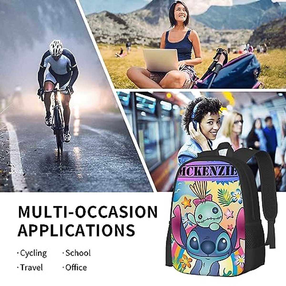 Anime Stitch Backpack Cartoon Anime Character Travel Rucksack Bag Cute Laptop Backpack Woman Men Casual Backpack Gifts