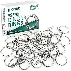 Binder Rings, 1 Inch - 100 Pack Metal Rings, Heavy Duty Steel Book Rings - Use for Paper Rings, Key Rings, Binder Ring, Metal Rings for Index Cards Great for Home, School, and Office