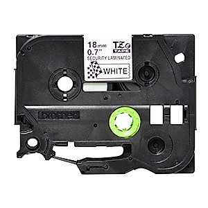 Brother TZe-SE4 Labelling Tape Cassette, Black on White, 18mm (W) x 8M (L), Security, Brother Genuine Supplies