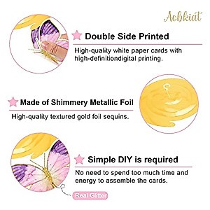 AOBKIAT Butterfly Baby Girl Birthday Decorations,30-Pieces Hanging Swirls Streamers Decorations with Real Glitter for Baby Shower,Wedding,Room Wall Decor,Spring Summer Garden Party