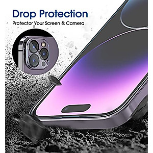 amFilm OneTouch Glass Screen Protector for iPhone 14 Pro 6.1 Inch 2022 with Camera Lens Protector, Easiest Installation, Dynamic Island Compatible, Bubble Free, Tempered Glass, 2+2 Pack