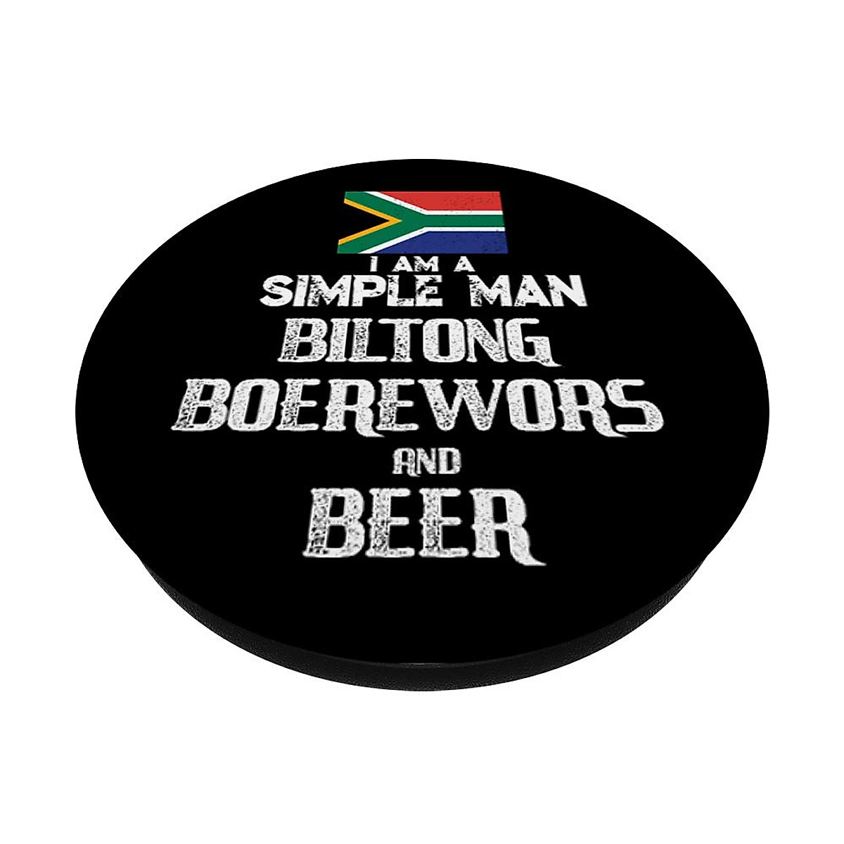 South African Biltong Boerewors and Beer Saffa Black Funny PopSockets Grip and Stand for Phones and Tablets