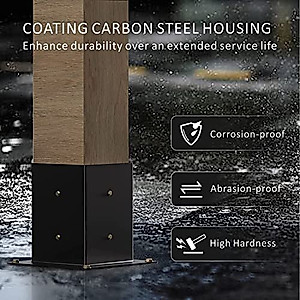 Etrifatry Pergola Bracket Kit, 4 x 4 inches Woodwork Pergola Kit with Black Powder Coated Steel Brackets, Modular Sizing Pergola Brackets Boot, Shoulder and Lag Bolts for DIY Elevated Wood Stand Kit