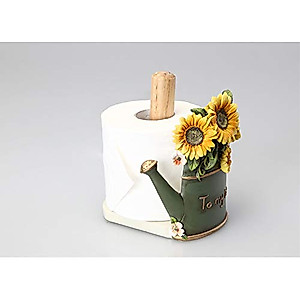 JHNIF Paper Towel Holder with Flower Basket Decoration, Resin Crafts Display for Kitchen Cafe Western Restaurant Cake Shop Dessert Shop.