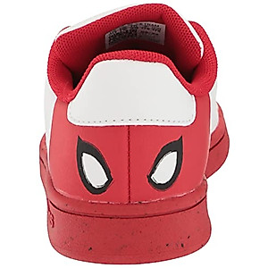 adidas Baby Advantage Tennis Shoe, White/White/Better Scarlet (Spider-Man), 6 US Unisex Infant