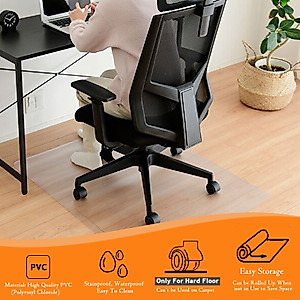 ZIJINJIAJU Office Chair Mat, 35"x47" Chair Mat for Hardwood Floor - Clear PVC Desk Chair Mat for Home Office - Rolling Chair Mat Plastic Mat Under Desk Chair