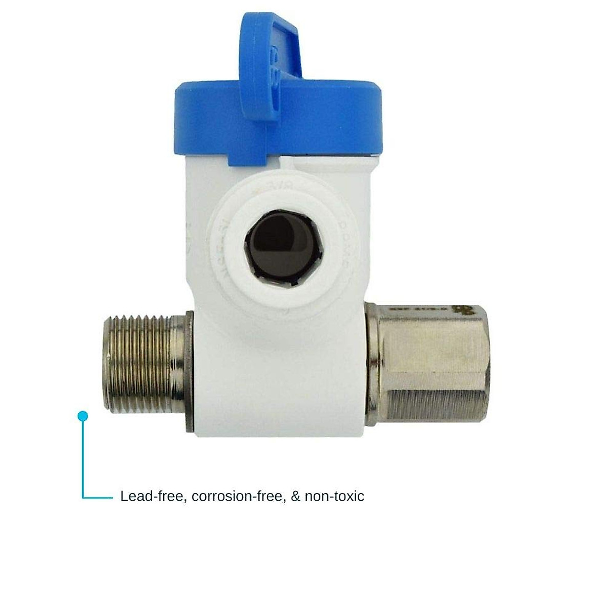 John Guest Speedfit 3/8 x 3/8 x 3/8 Inch Angle Stop Adapter Valve, Push to Connect Plastic Plumbing Fitting, ASVPP2LF