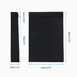 SS5 Studio Monitor Isolation Pads, High-Density Acoustic Foam Tilted Tabletop & Desktop Speaker Stands for Midsize Bookshelf Computer Speakers, Prevent Vibrations & Fits most Speaker, Black - Pair