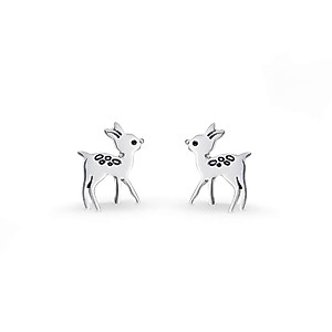 Boma Jewelry Sterling Silver Deer Fawn Stud Earrings