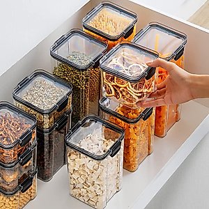 Airtight Food Storage Container, 6 Pc BPA Free With Lids Easy Lock For Kitchen Organization With Good package looking (Black)