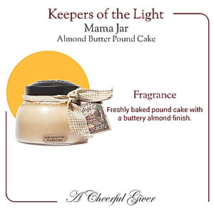 A Cheerful Giver - Almond Butter Pound Cake Mama Scented Glass Jar Candle (22oz) with Lid & True to Life Fragrance Made in USA