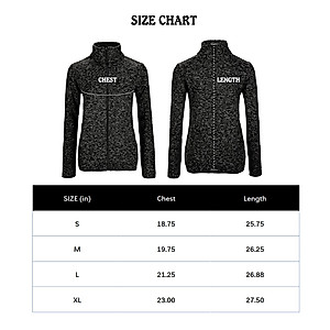 Dolcevida Zip Up Sweaters For Women Fleece Zip Up Speckled Jacket with Pockets (Black Mix, M)