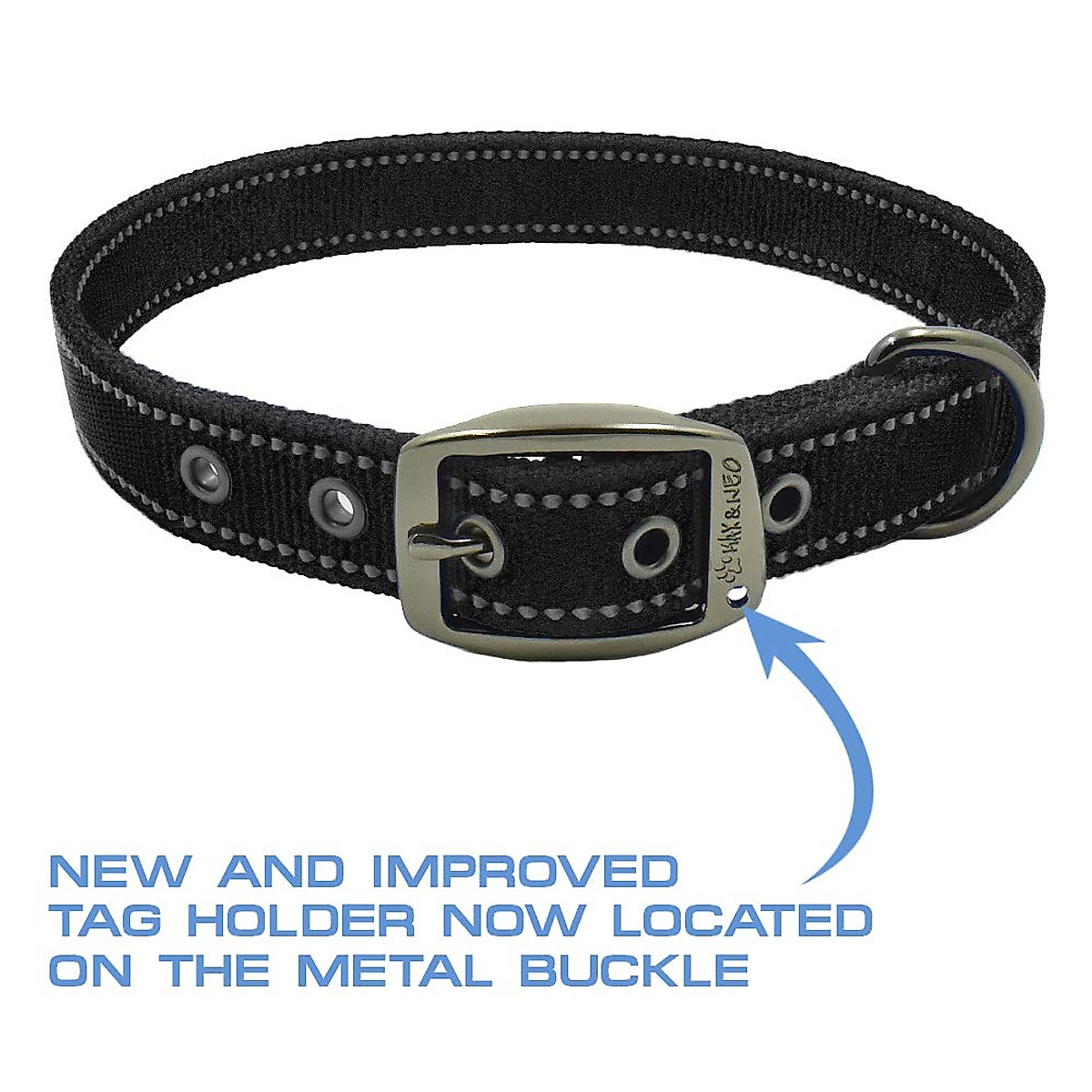Max and Neo MAX Reflective Metal Buckle Dog Collar - We Donate a Collar to a Dog Rescue for Every Collar Sold (Medium, Black)