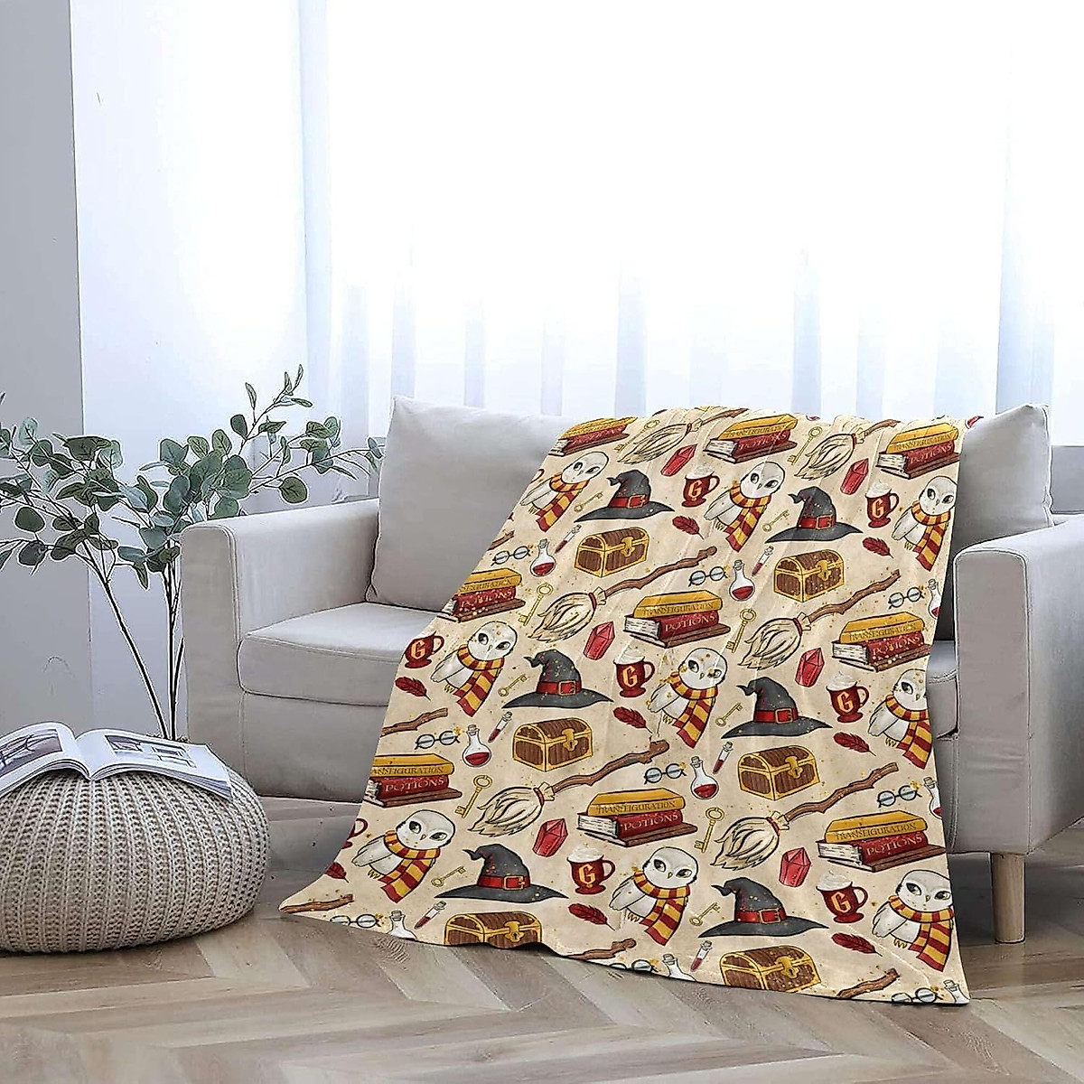 Hgcar Wizard Magic Blanket - Premium Flannel, 3D Printed Pattern, Comfortable Blanket for Bedroom Sofa Bed Car (50 * 60 in)