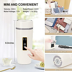 Travel Electric Kettle, 4 Temperature Settings Small Portable Kettle for Fast Boiling Water, Electric Mini Coffee Kettle 304 Stainless Materials, Auto Shut-Off & Boil Dry Protection, BPA-Free 350ml