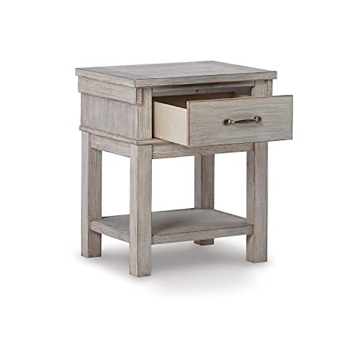 Signature Design by Ashley Hollentown 1 Drawer Night Stand, 20"W x 16"D x 24"H, Whitewash
