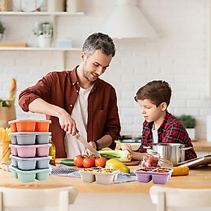 Luriseminger 7 Pack Bento Lunch Box ，4 Compartment Snack Containers，Divided Bento Snack Box，Meal Prep Lunch Containers, Lunch Box Kids/Toddle/Adults,Food Storage Containers for School, Work and Travel