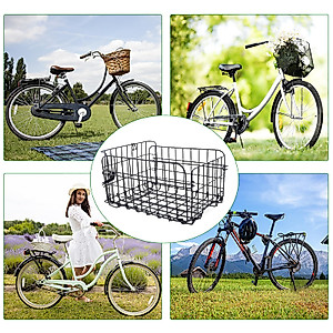 MAKELEN Folding Rear Bicycle Basket Steel Oversized Black