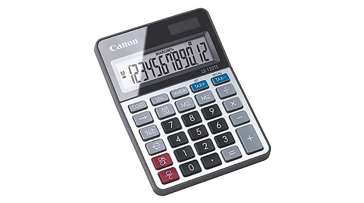Canon LS-122TS Desktop Calculator with Solar & Battery Power