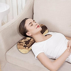 xigua Western Cowboy Neck Roll Pillow for Neck Relief with Removable Washable Cover - Memory Foam Round Cylinder Bolster, Ergonomically Designed for Head, Neck, Back, and Legs