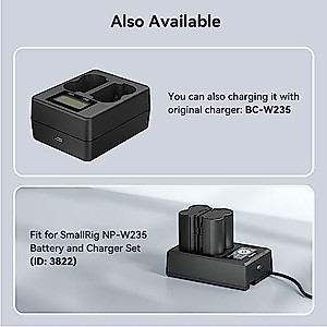 SMALLRIG NP-W235 2400mAh Camera Replacement Battery for Fujifilm X-T5, X-T4, GFX100S, USB-C 2.5H Fast Charging Camera Battery for Fujifilm X-T5, X-T4, X-H2S, X-H2, GFX50S II, VG-XT4, X-S20-4266