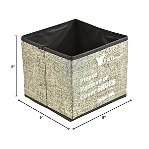 G & F Products Shoe Covers Box, Foldable Collapsible Shoe Covers Holder Bootie Box holds up to 100 Disposable Shoe for Realtors and Open House also works as Foldable Collapsible storage bin 9"x9"x9"