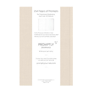 Promptly Journals, A Complete Childhood History: From Pregnancy to 18 Years Old (Sand, Tan, Linen) | Baby Book and Pregnancy Journal | Baby Memory Book