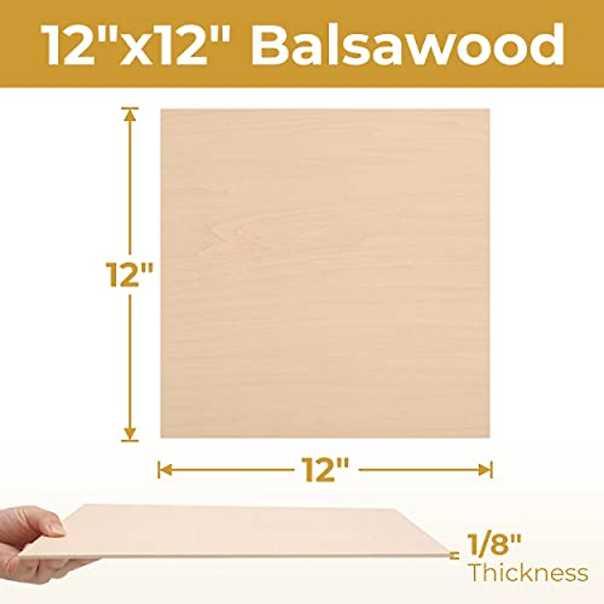(12-Pack) 12”x12”x1/8” Basswood Sheets for Crafts - Perfect for Architectural Models Drawing Painting Wood Engraving Wood Burning Laser Scroll Sawing