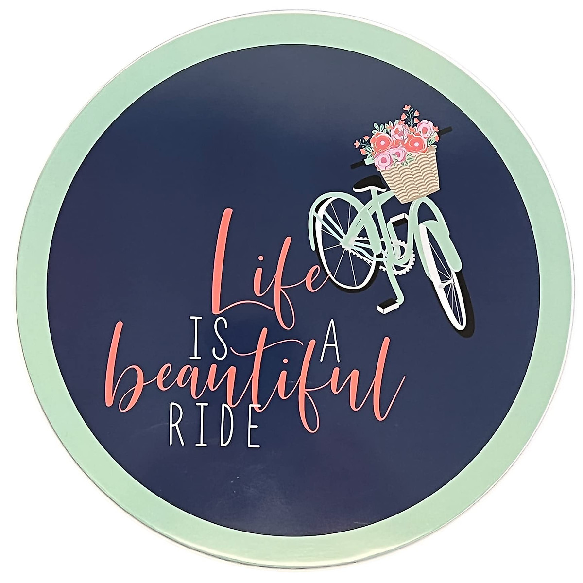 Electric Stove Burner Covers Set of 4 Life is a Beautiful Ride and Spoon Rest, Functional and Decorative, 8 Inches and 10 Inches, Cooking Concepts, Select Design Themes