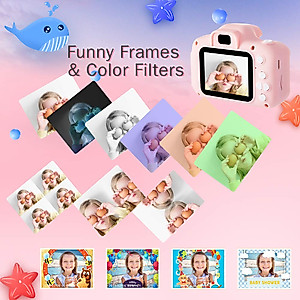 Kids Camera, DDAD Digital Video Camera Gifts for Boys and Girls, Toddler Video Recorder Mini Rechargeable and Shockproof Camera Creative DIY Camcorder for Children 3-8 Years Old(32GB SD Card Included)