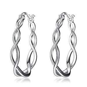 YFN Hoop Earrings for Women Enternity Celtic Knot Hoops Earrings 925 Sterling Silver Polished Irish knot Circle Hoop Jewelry for Women