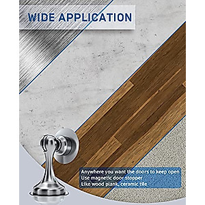 Door Stopper,Magnetic Door Stop,EUHOME 1 Pack Stainless Steel 201 Door Catch Holder,Magnetic Door Stopper,No Drill Doorstop with 3m Self Adhesive Tape,Screws for Wall & Floor Mount,Hold Door Open