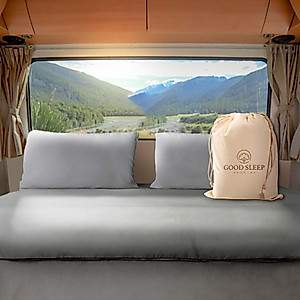 600 TC Luxurious Light Gray RV King Sheets 72 x 80, 100% Egyptian Cotton RV Sheets, 4 Piece RV Bed Sheets Set, Ultra Soft Camping Sheets for RV Mattress, 16" Deep Pocket Sheets for RV Bed