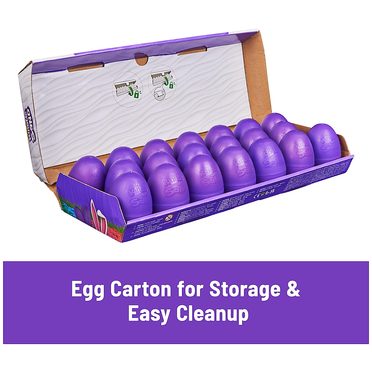 Kinetic Sand, 20-Pack Eggs with 3.3lbs Red, Yellow & Blue Play Sand for Egg Hunts, Party Favors & Goodie Bags, Sensory Toys for Kids Ages 3 and up