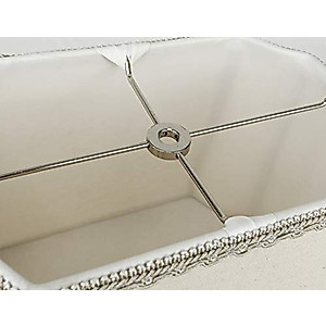 Mestar Decor Cut Corner Linen Lampshade with Lace Trim (Spider) (Rectangular)